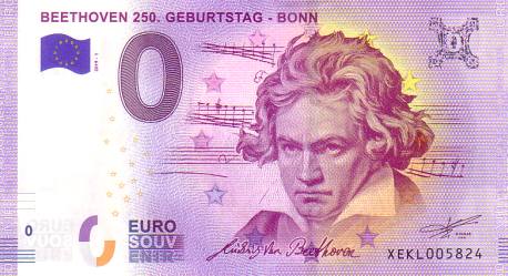 0 - Euro - Souvenir-"Banknote" Beethoven, 250. Geburtstag · Briefmarken ...