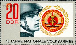 D,DDR Mi.Nr. 1652 15 Jahre Nationale Volksarmee, Soldat, Emblem (20 ...